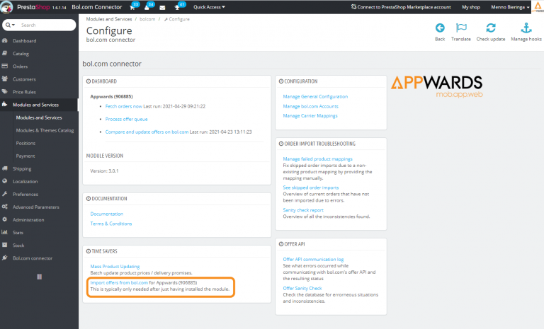 Importing your product feed (offers) from bol.com (Quickstart) - Appwards